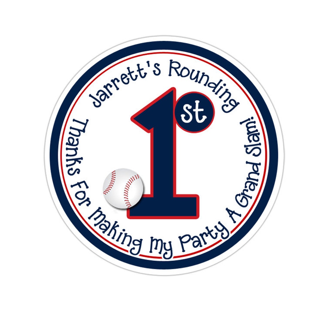 Baseball Birthday Age Stickers, Baseball Party, Baseball Party Stickers ...