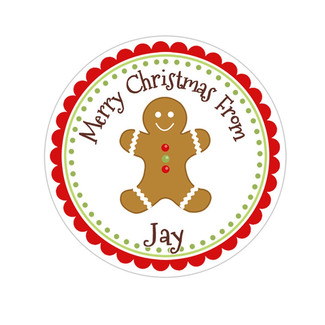Personalized Gingerbread Boy Christmas Stickers, Christmas Gift ...