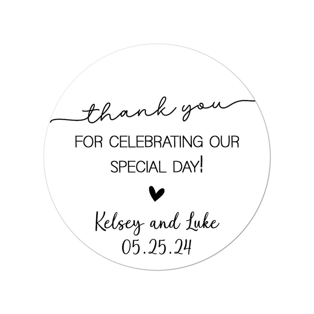 Personalized Wedding Thank You Stickers, Wedding Thank You Labels ...