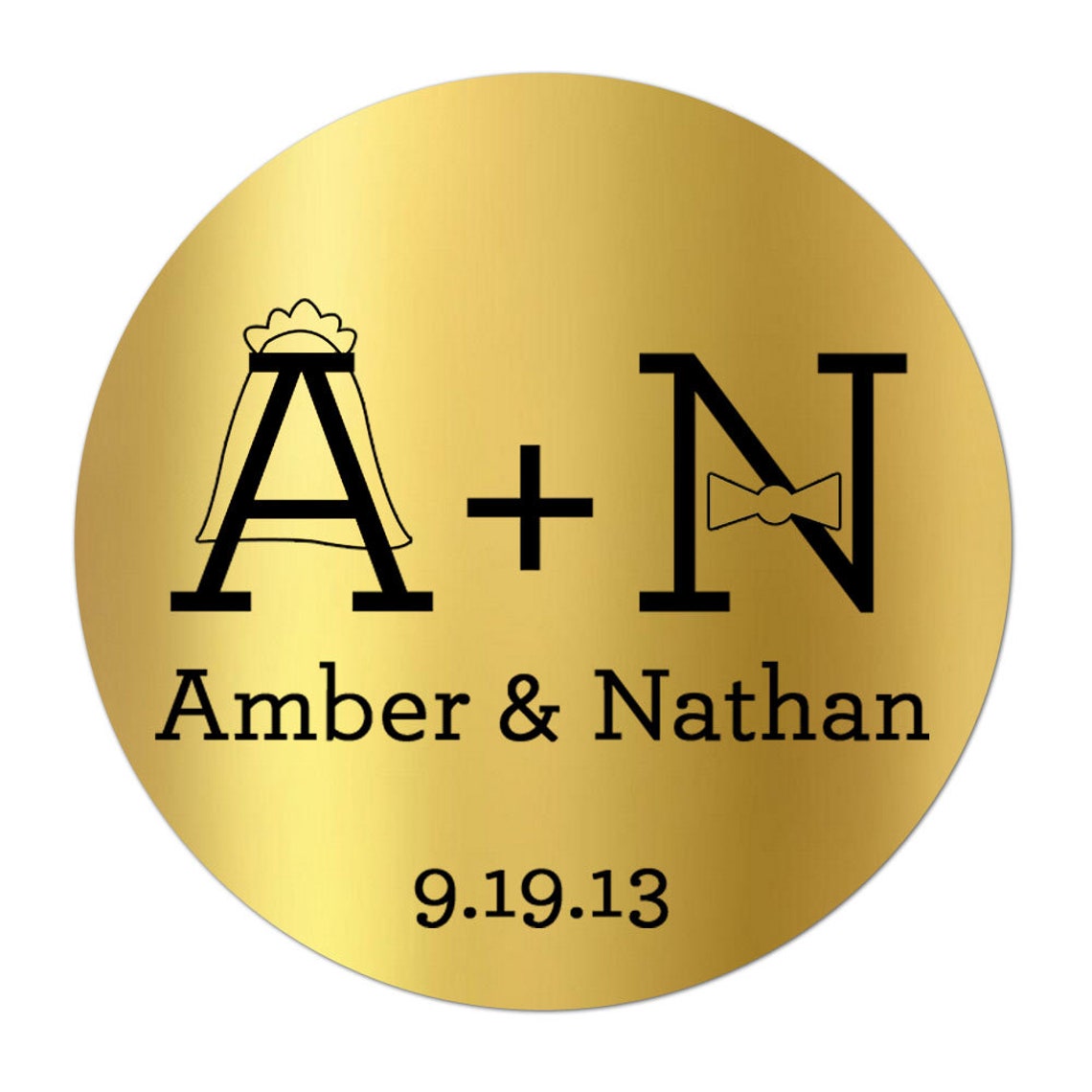 Personalized Gold Foil Bride and Groom Initials Wedding Favor - Etsy