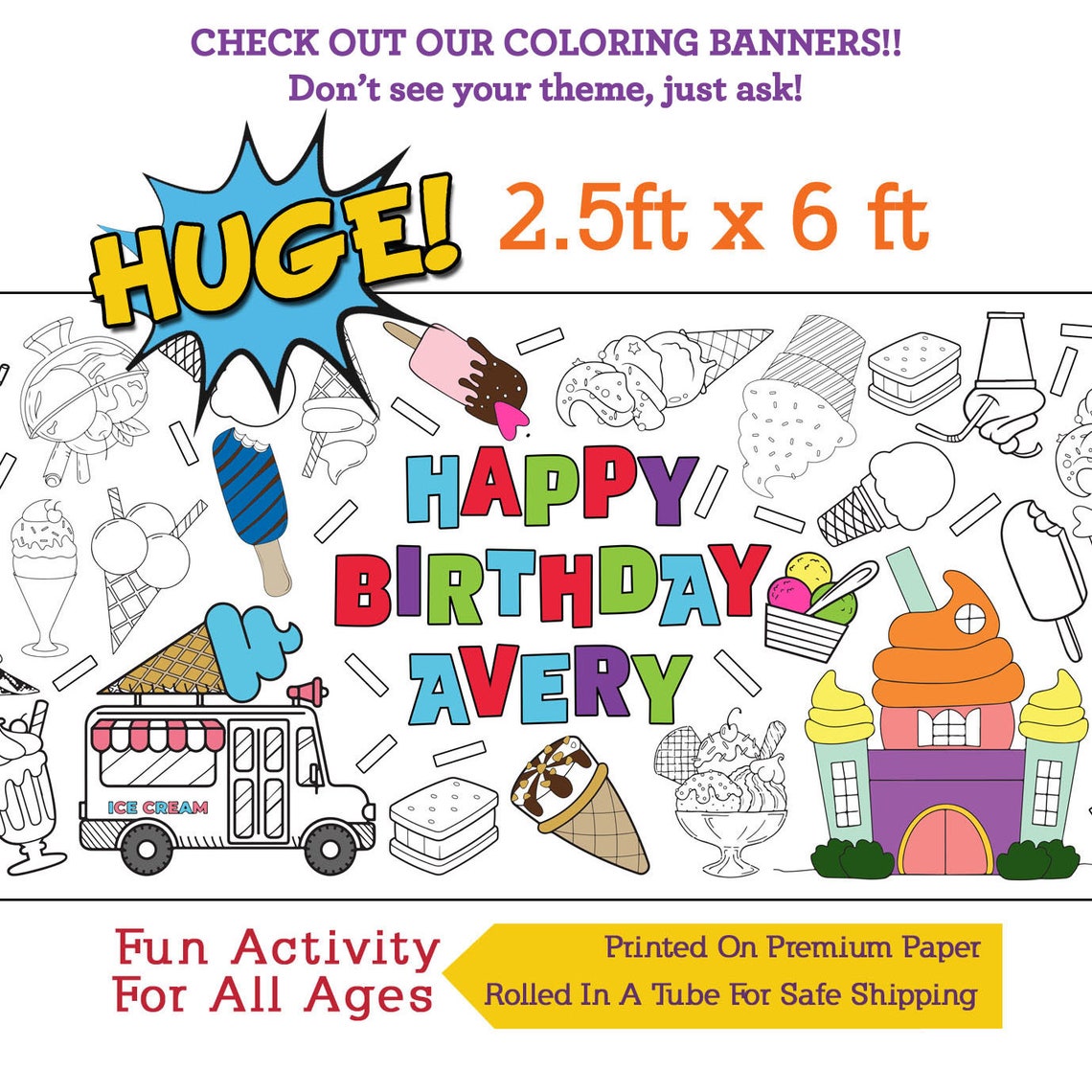 Ice Cream Stickers Ice Cream Birthday Party Ice Cream Party - Etsy