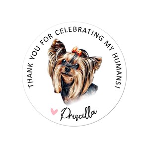 Custom Dog Wedding Favor Stickers, Personalized Pet Photo Wedding Favor ...