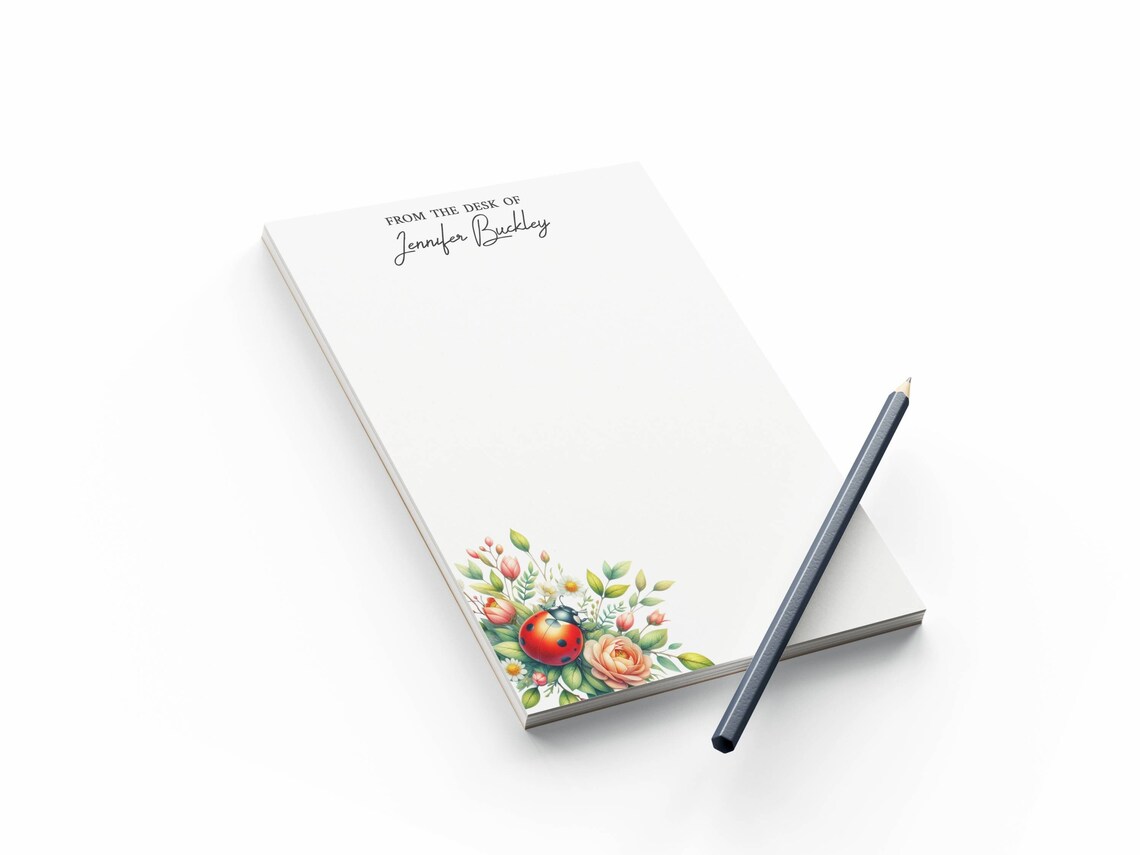 Ladybug Personalized Notepad, Custom Notepad, Professional Notepad With ...