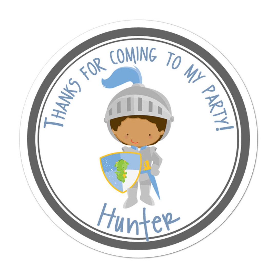 African American Knight Stickers, Knight Birthday Stickers, Knight ...