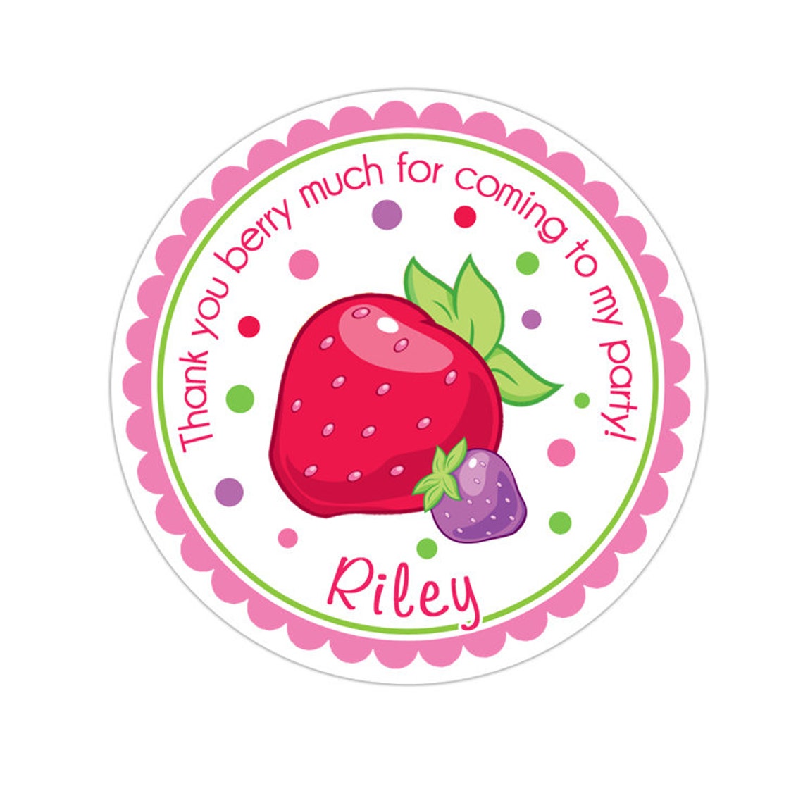 Strawberry Party Stickers, Strawberry Birthday Party, Strawberry Party ...