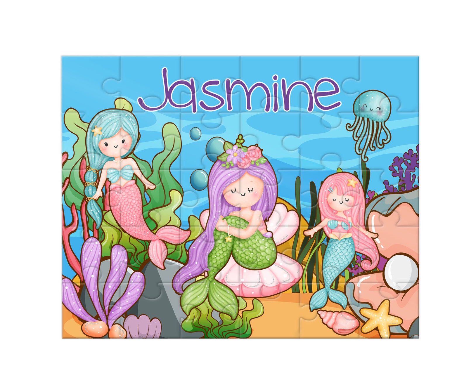 Personalized Mermaid Puzzle, Mermaid Jigsaw Puzzle, Mermaid Puzzle for ...