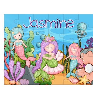 Personalized Mermaid Puzzle, Mermaid Jigsaw Puzzle, Mermaid Puzzle for ...