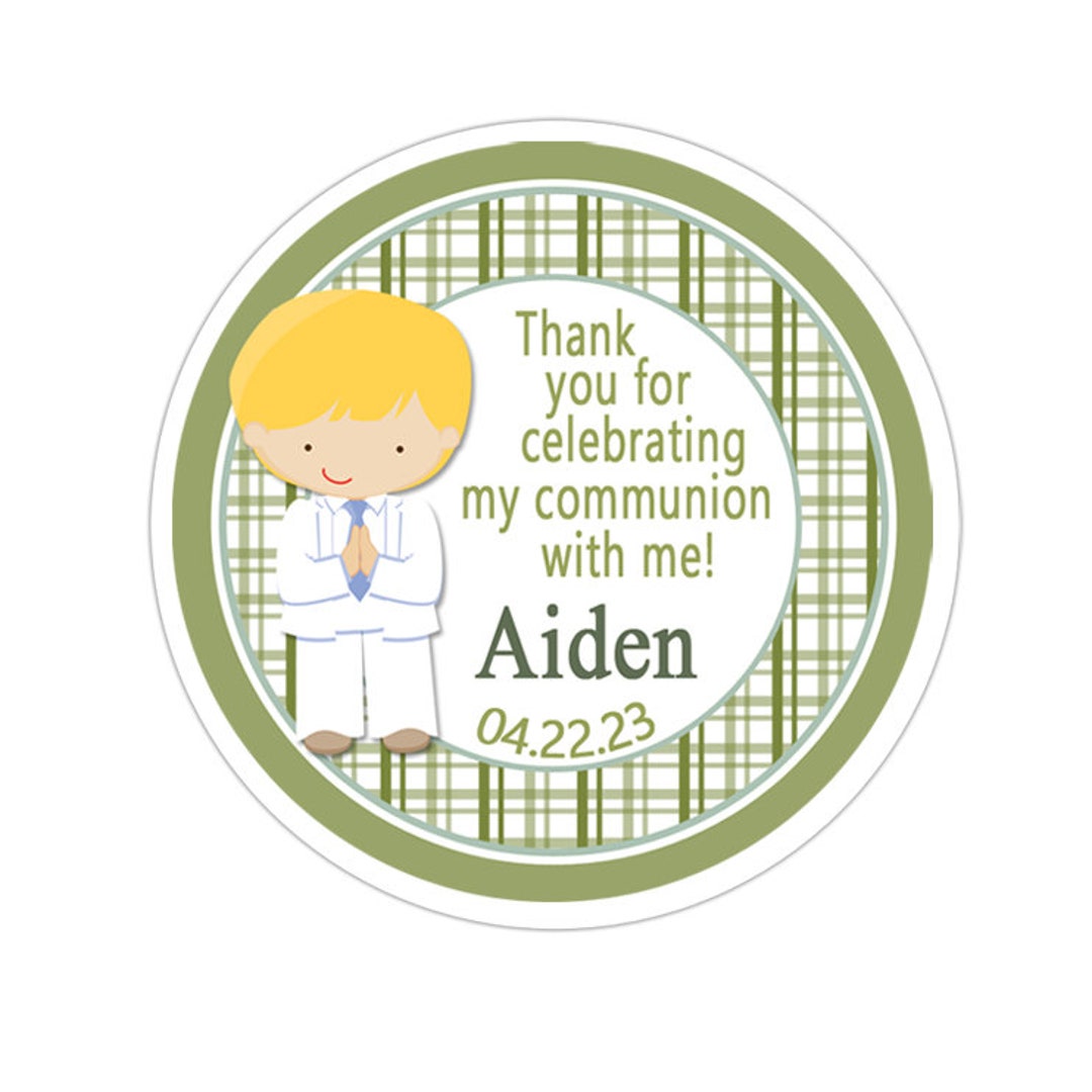 Personalized Communion Stickers, My First Communion, Mi Primero ...