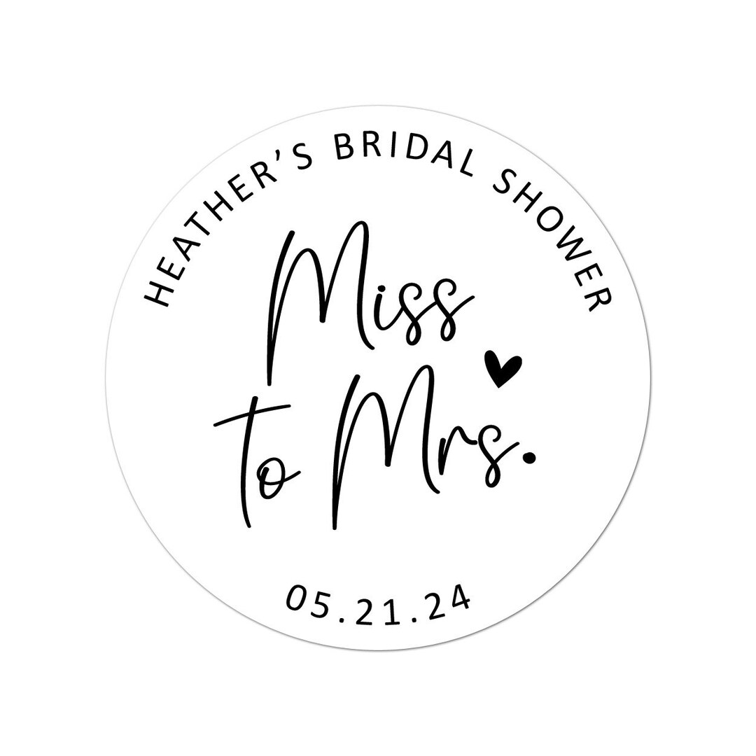 From Miss to Mrs Labels, Bridal Shower Thank You Stickers, Favor Labels ...
