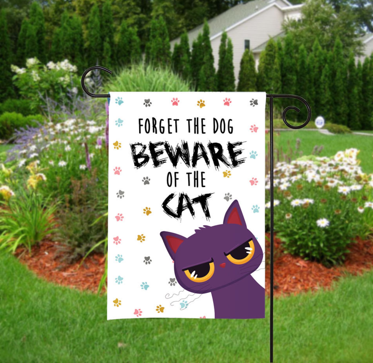 Personalized Cat Garden Flag Cat Flag Yard Flag Welcome - Etsy