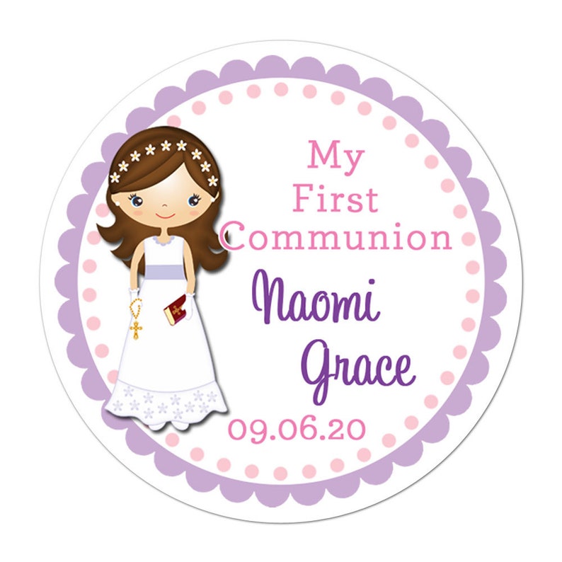 Communion Stickers, My First Communion, Baptism Stickers, Personalized ...