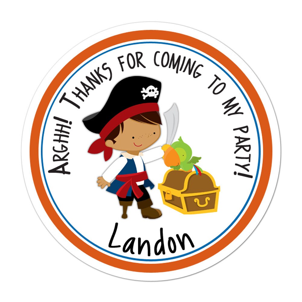 Pirate Stickers, Pirate Birthday Party, Pirate Party Stickers ...