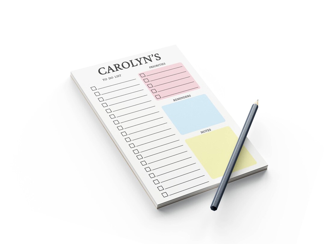 Personalized to Do List Notepad, to Do List Notepad, Custom to Do List ...