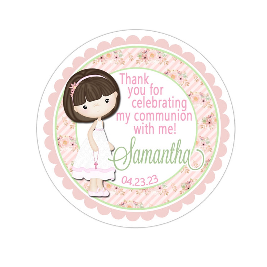 Personalized Communion Stickers, My First Communion, Mi Primera ...