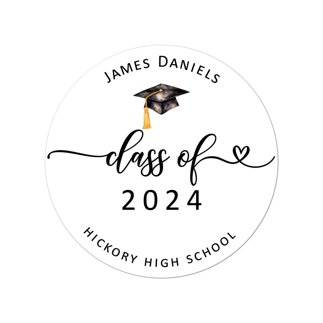 Graduation 2024 Labels, Graduation Party Sticker, Graduation 2024 Favor ...