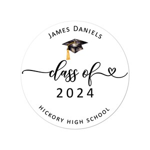 Graduation 2024 Labels, Graduation Party Sticker, Graduation 2024 Favor ...
