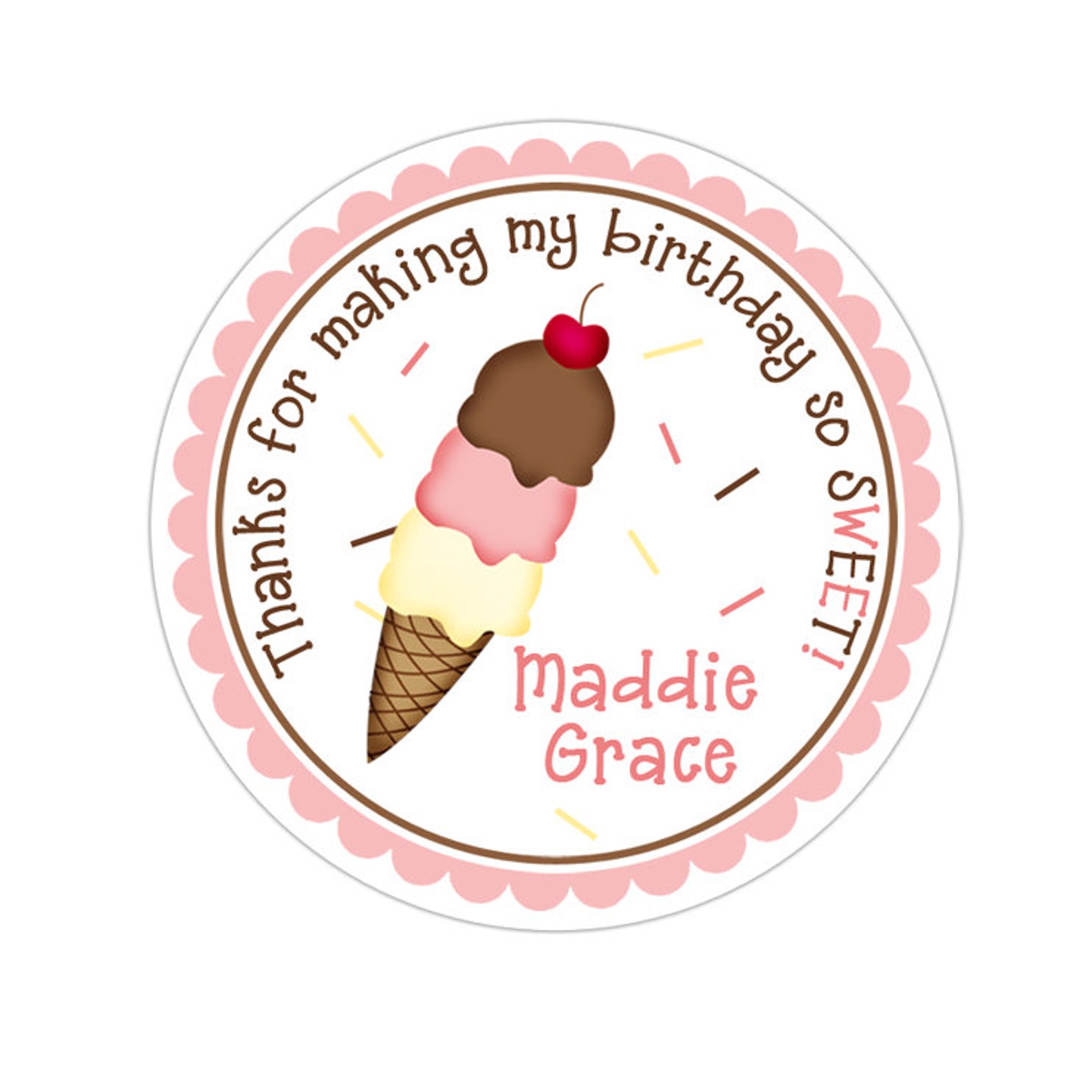 Ice Cream Stickers Ice Cream Birthday Party Ice Cream Party - Etsy