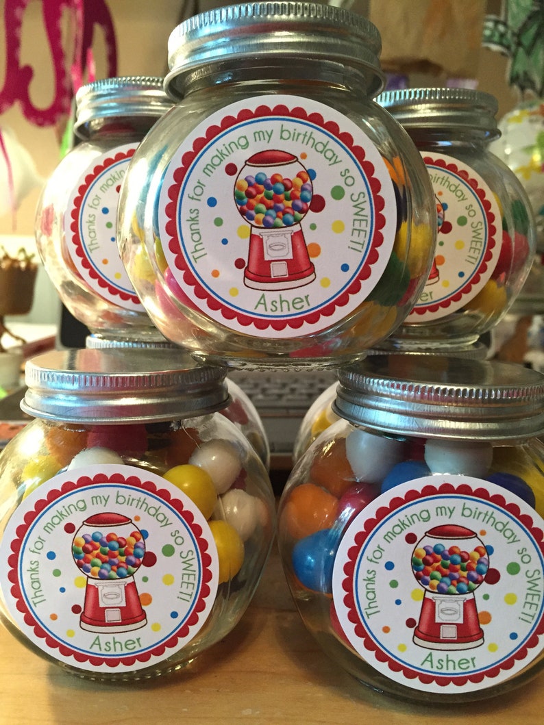 Pink Gumball Machine Stickers Sweet Shoppe Birthday Party | Etsy