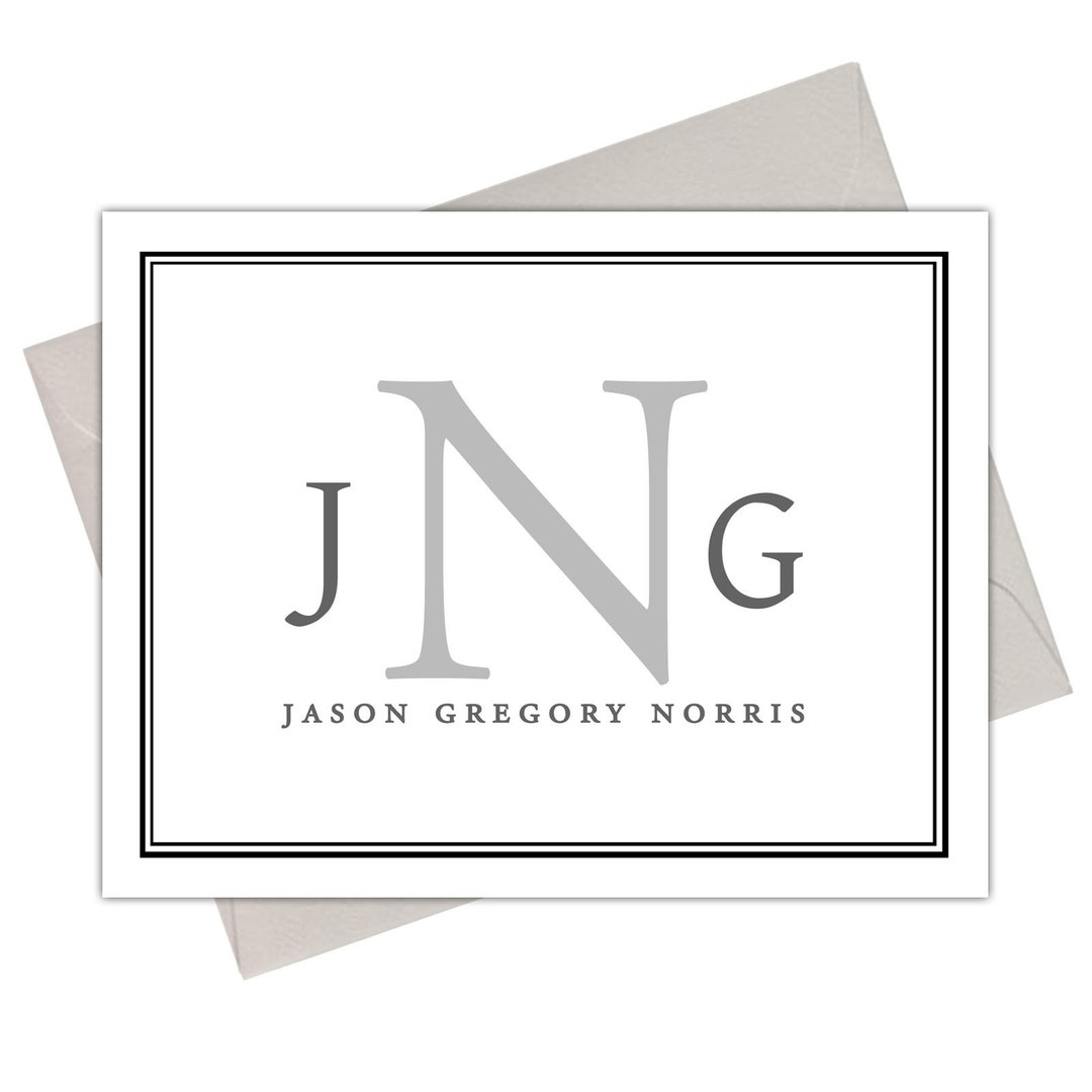 Personalized Monogram Stationery Set for Women or Men, Elegant ...