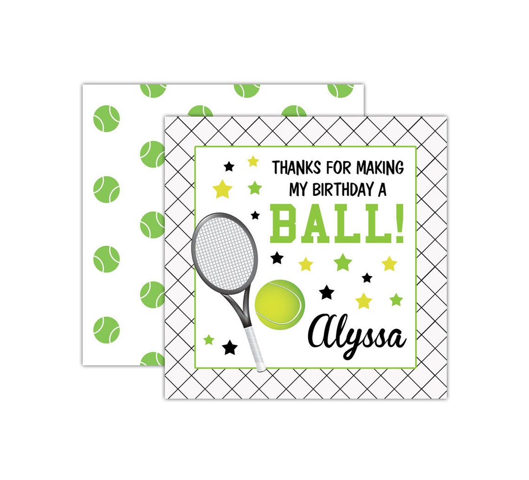 Personalized Tennis Favor Tags, Tennis Tags, Tennis Birthday Favor Tags ...
