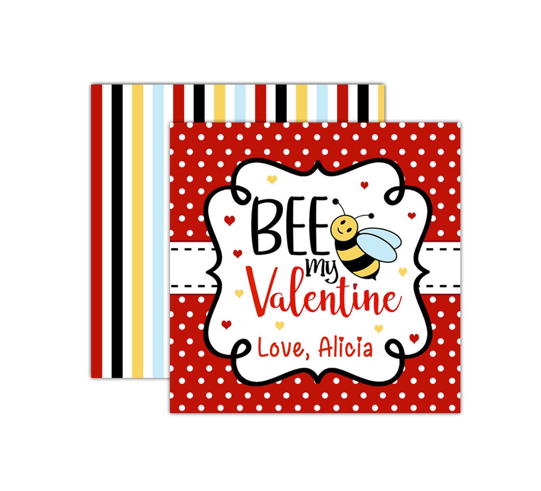 Personalized Valentines Day Tags, Bee Valentine Cards, Bee Valentine ...
