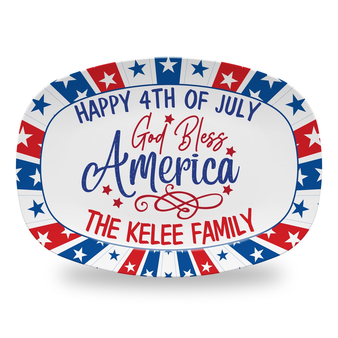 Personalized 4th of July Platter, Personalized Serving Platter, 4th of ...