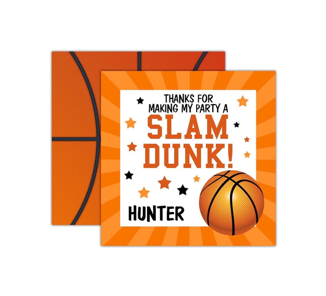 Personalized Basketball Favor Tags, Basketball Thank You Tags ...