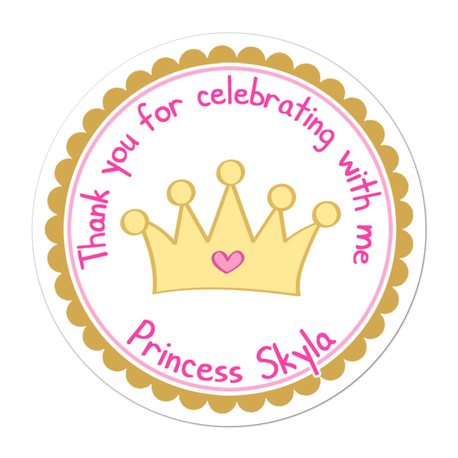 Princess Crown Stickers Princess Birthday Party Princess - Etsy