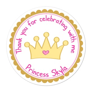 Princess Crown Stickers, Princess Birthday Party, Princess Party ...
