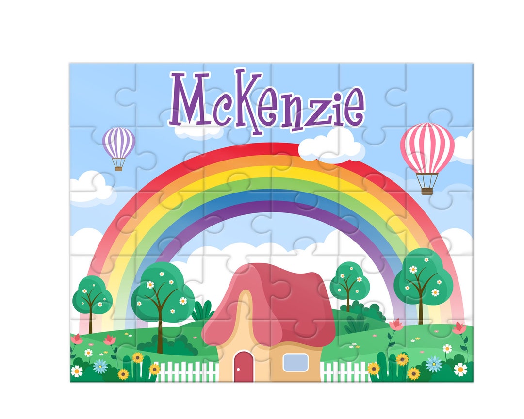 Personalized Rainbow Puzzle, Rainbow Jigsaw Puzzle, Rainbow Puzzle for ...