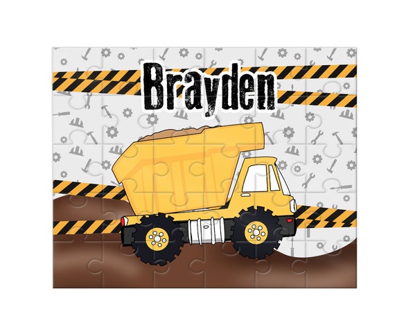 Dump Truck Puzzle Personalized Dump Truck Jigsaw Puzzle - Etsy