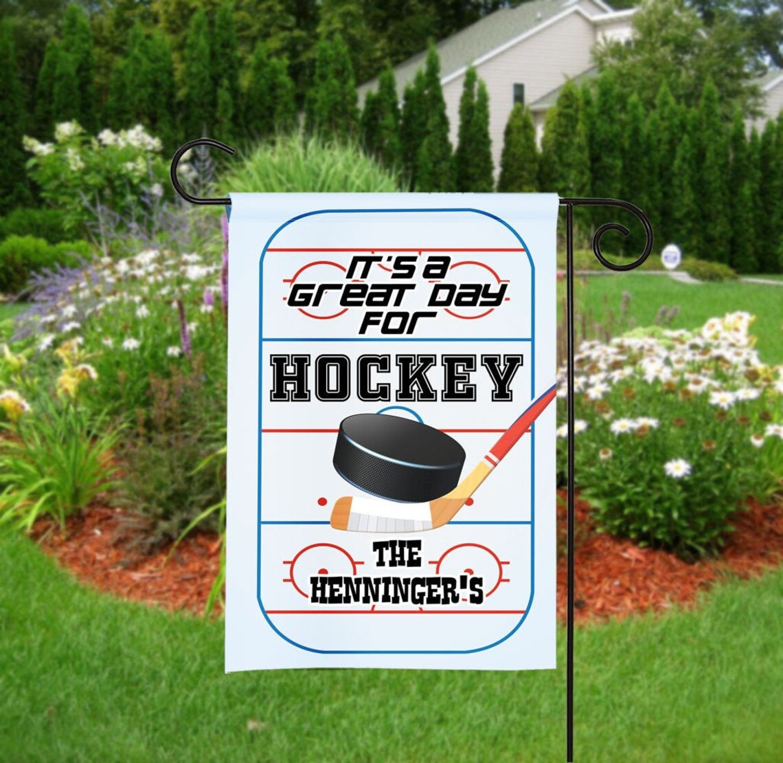 Personalized Ice Hockey Garden Flag, Hockey Flag, Yard Flag, Welcome ...