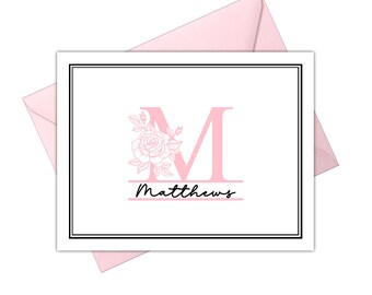 Personalized Monogram Stationery Set for Women or Men, Elegant ...