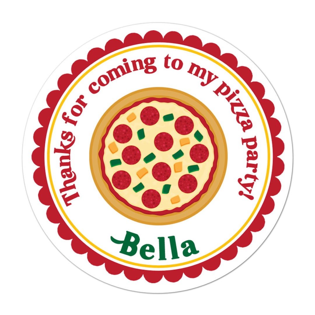 Pizza Party Stickers, Pizza Birthday Party, Italian Party Stickers ...