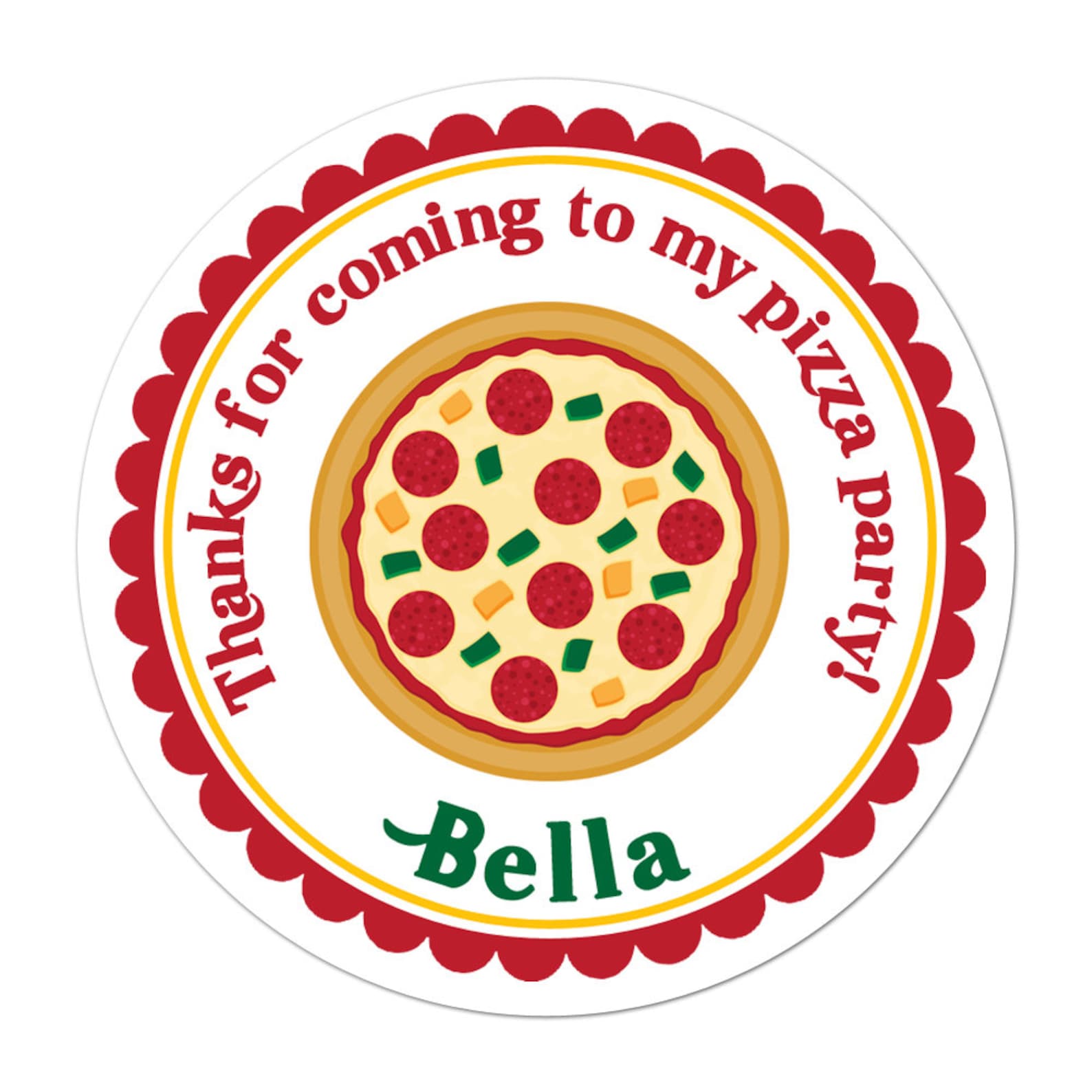 Pizza Party Stickers, Pizza Birthday Party, Italian Party Stickers ...