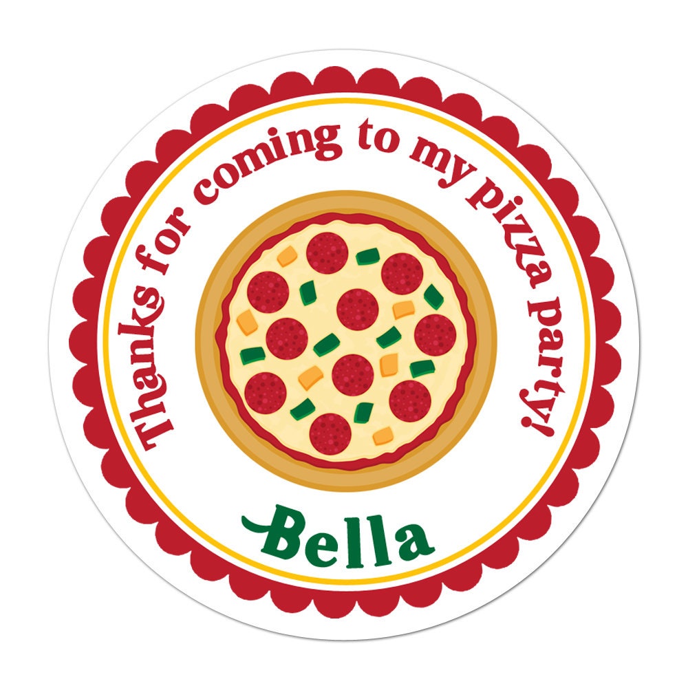 Pizza Party Stickers, Pizza Birthday Party, Italian Party Stickers ...