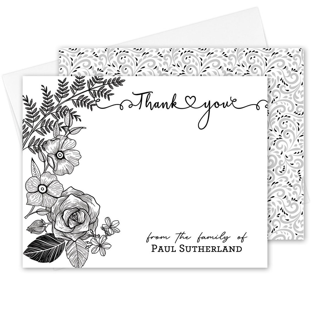 Personalized Funeral Thank You Notes, Funeral Thank You Stationery ...