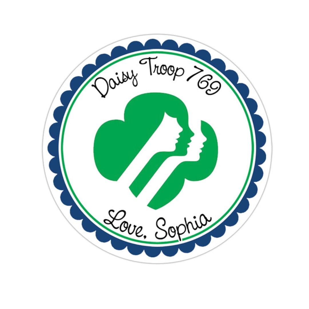 Girl Scout Stickers, Girl Scout Labels, Personalized Girl Scout ...
