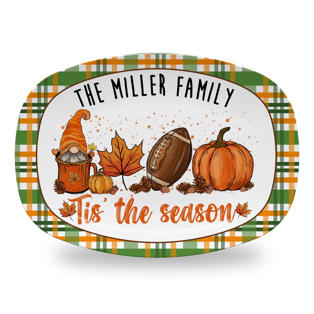 Personalized Fall Platter, Personalized Serving Platter, Football ...