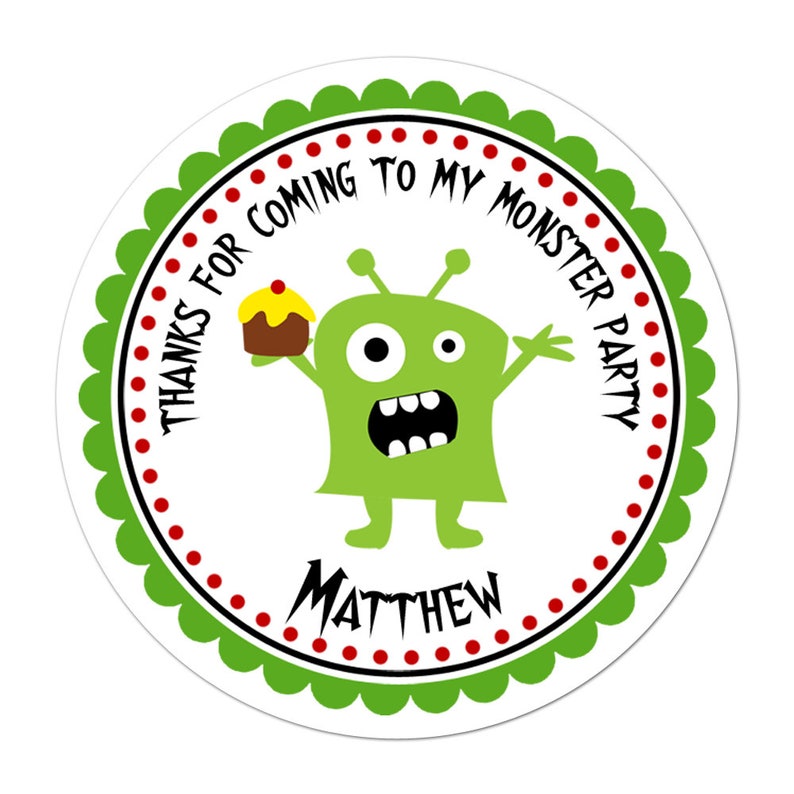 Monster Stickers, Monster Birthday Party, Monster Party Stickers ...