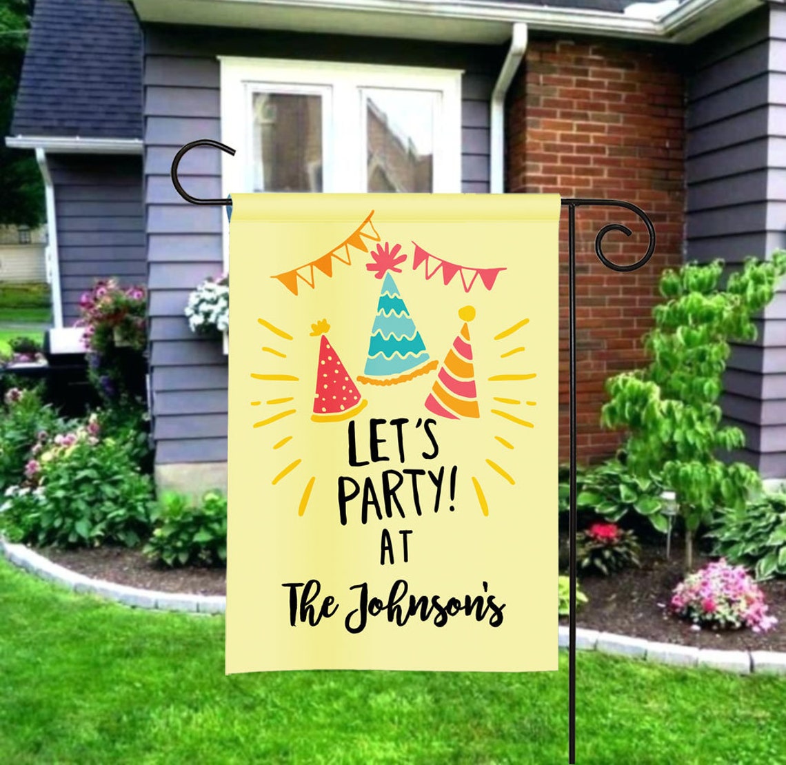 Personalized Birthday Garden Flag Birthday Flag Party Flag | Etsy