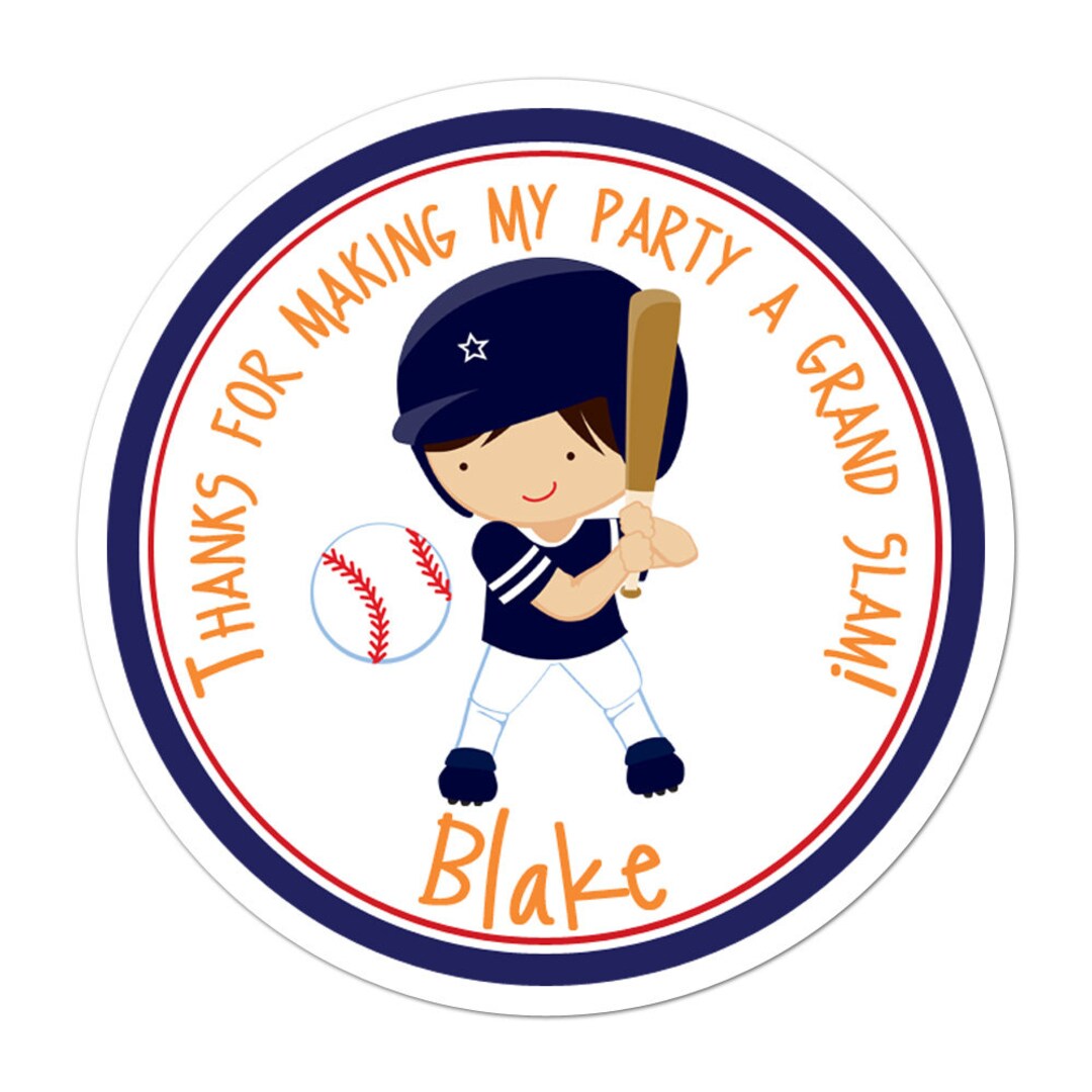 Personalized Baseball Stickers, Baseball Birthday Party, Baseball Party ...