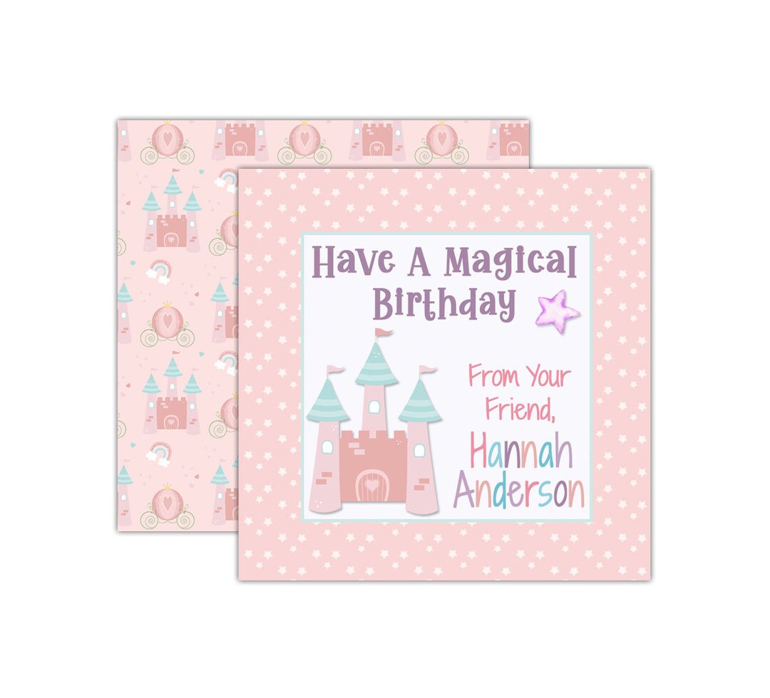 Personalized Princess Castle Gift Tags, Princess Birthday Tags, Happy ...