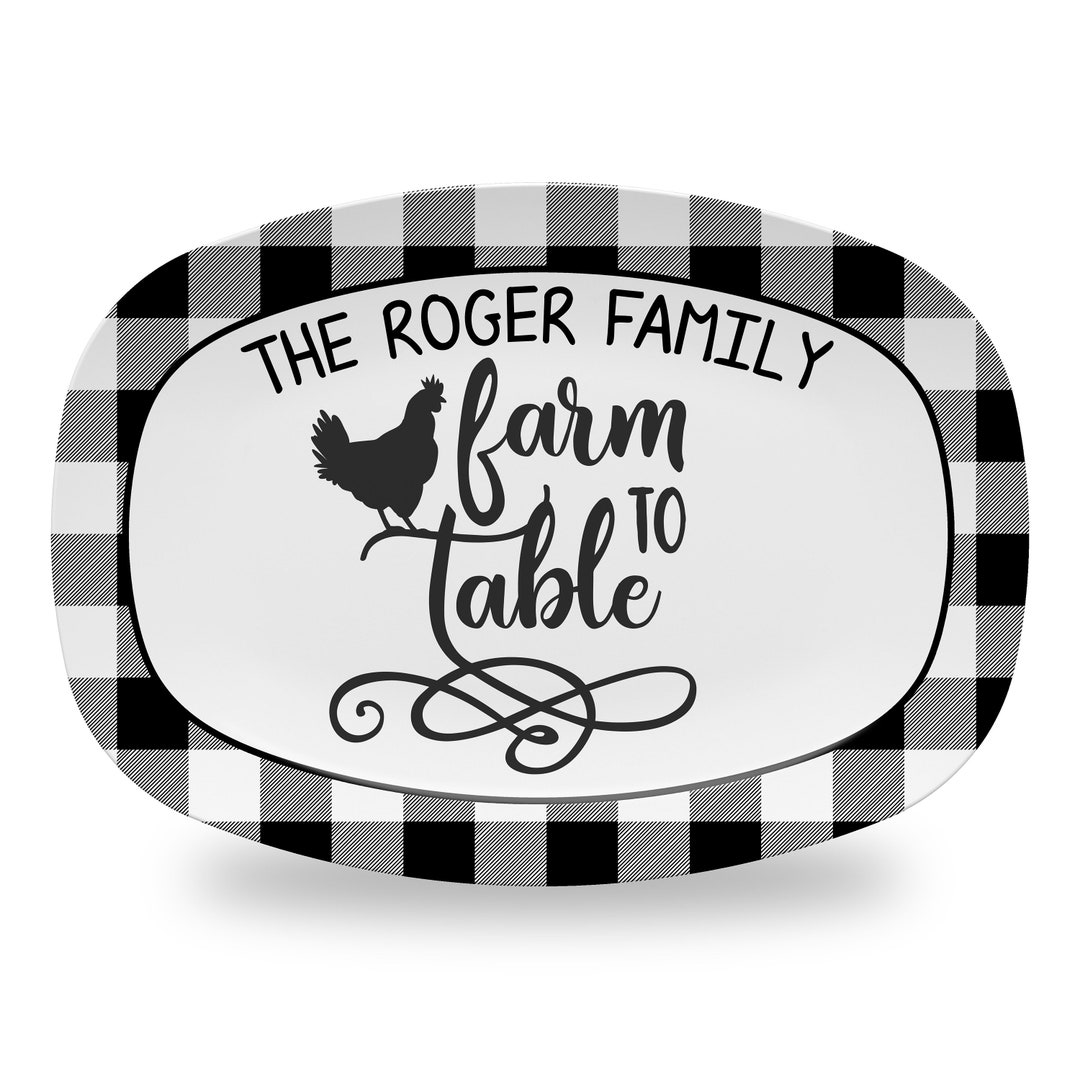 Personalized Farmhouse Platter, Serving Platter, Dinnerware, Farmhouse ...