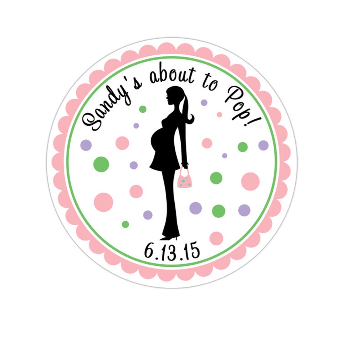 Baby Shower Stickers, Pregnant Mother to Be Stickers, Personalized Baby ...