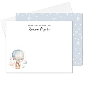 Personalized Teddy Bear Notecards, Teddy Bear Stationery, Baby Thank ...