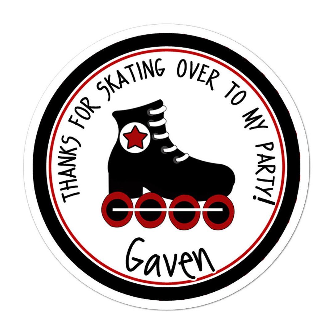 Personalized Boy Roller Skate Stickers, Roller Skating Birthday Party ...