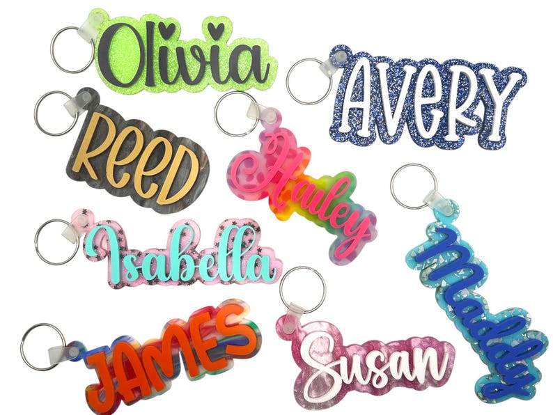 Custom Name Keychain, Personalized Name Backpack Keychain for Kids ...
