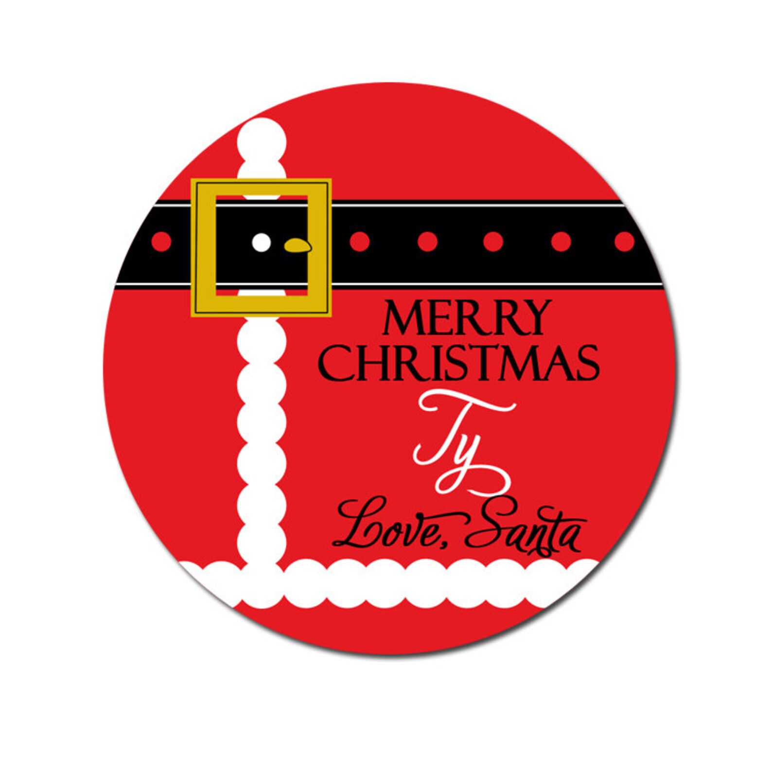 Personalized Christmas Stickers, Santa Claus Suit Christmas Gift ...
