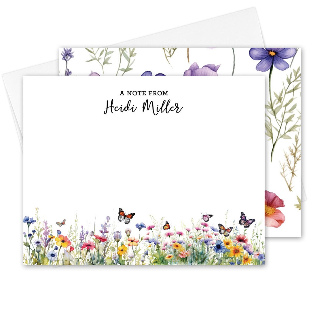 Personalized Wildflower Stationery Set, Mother's Day Gift for Her ...